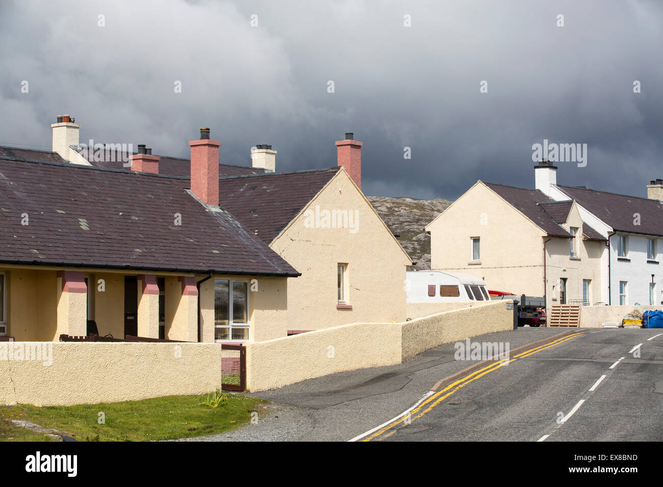 Housing in Tarbert on the Isle of Harris, Outer Hebrides, Scotland, UK ...