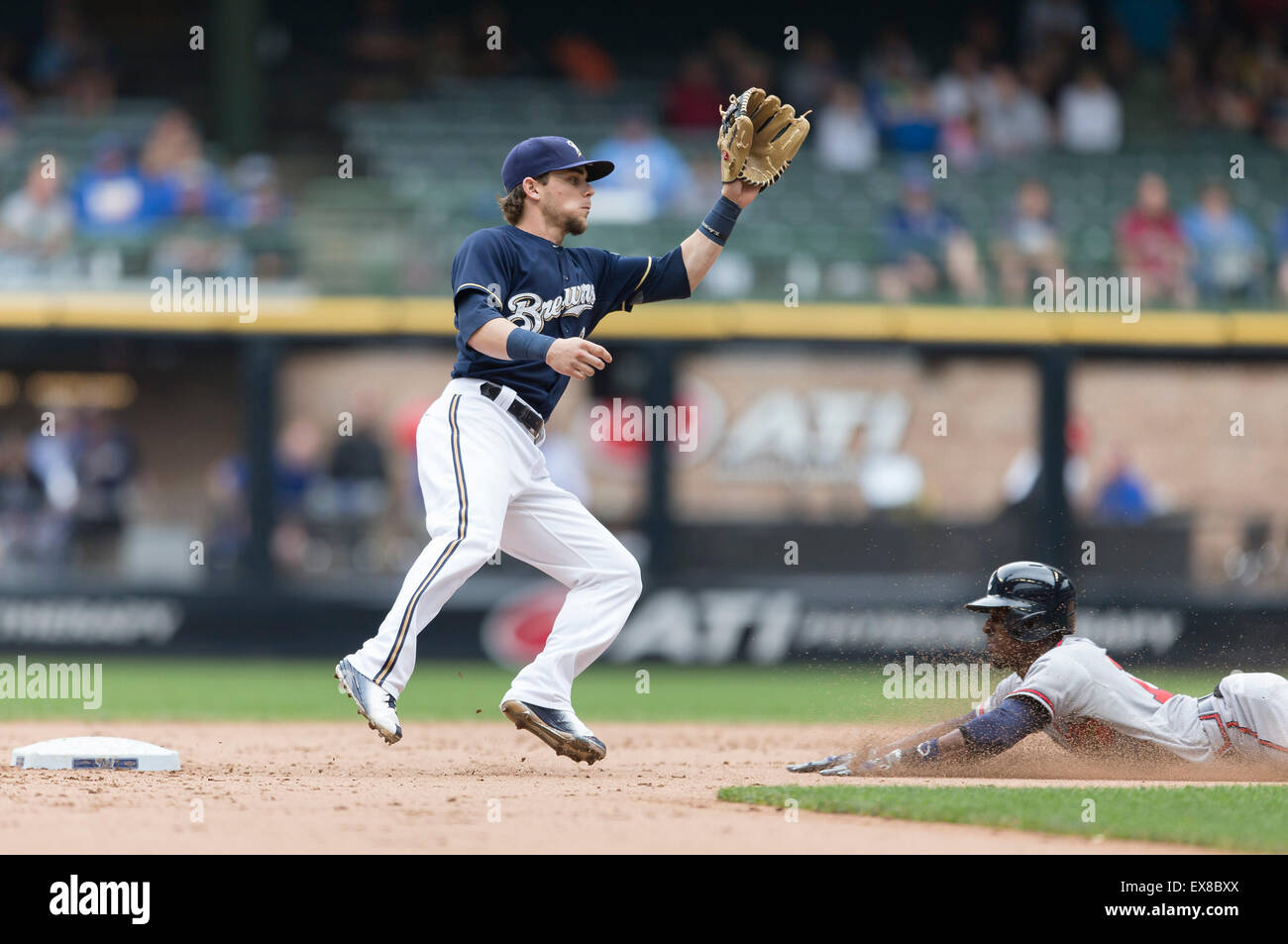 Milwaukee, WI, USA. 8th July, 2015. Milwaukee Brewers second baseman ...