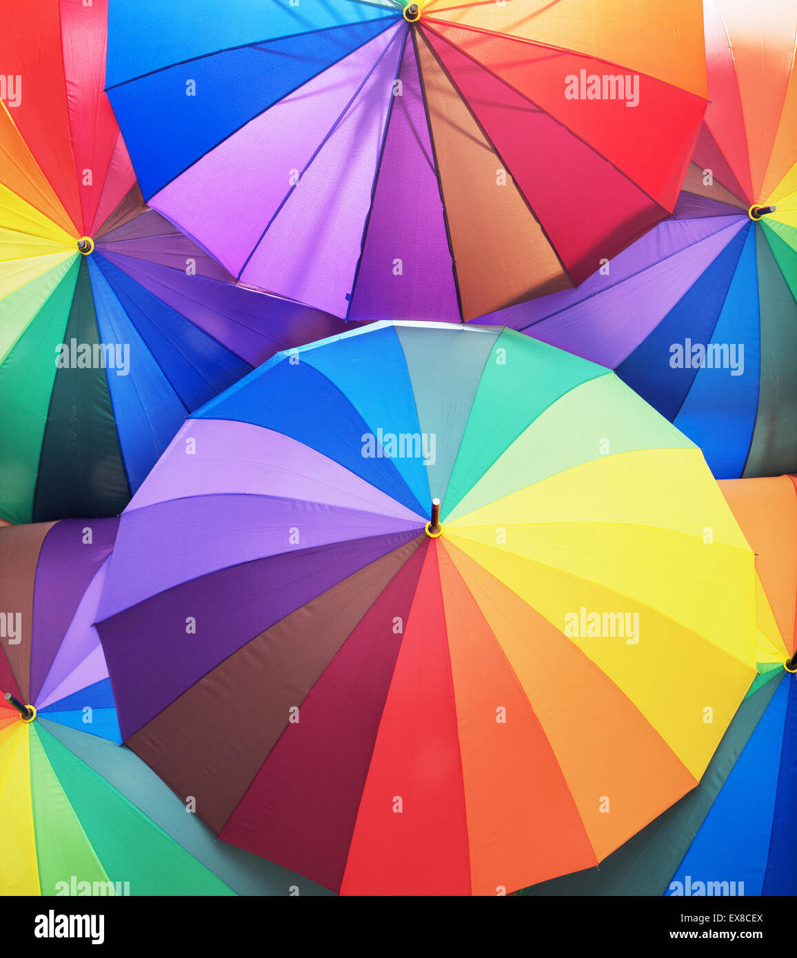 Bunch of colorful and vivid umbrellas Stock Photo - Alamy