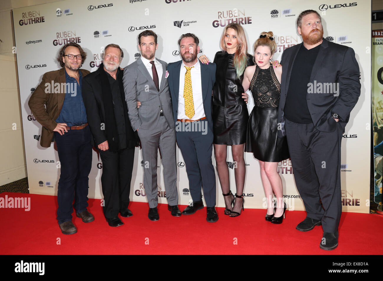 Sydney, Australia. 9 July 2015. ‘Ruben Guthrie’ cast and crew, L-R ...