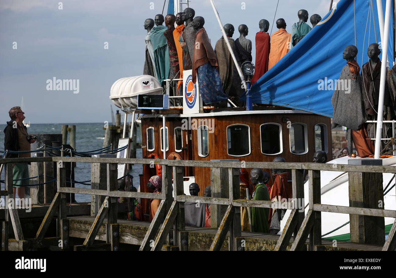 Rostock-Warnemuende, Germany. 08th July, 2015. 70 full-sized bronze ...