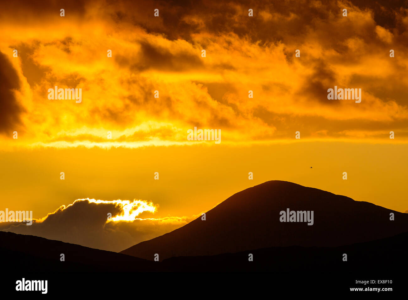 Sunset from Leverburgh on the Isle of Harris, Scotland, UK Stock Photo ...