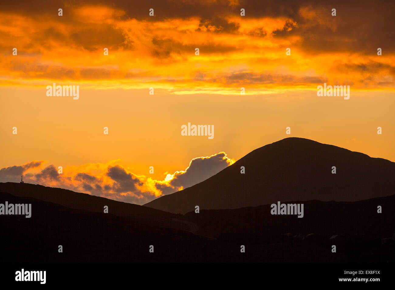 Sunset from Leverburgh on the Isle of Harris, Scotland, UK Stock Photo ...