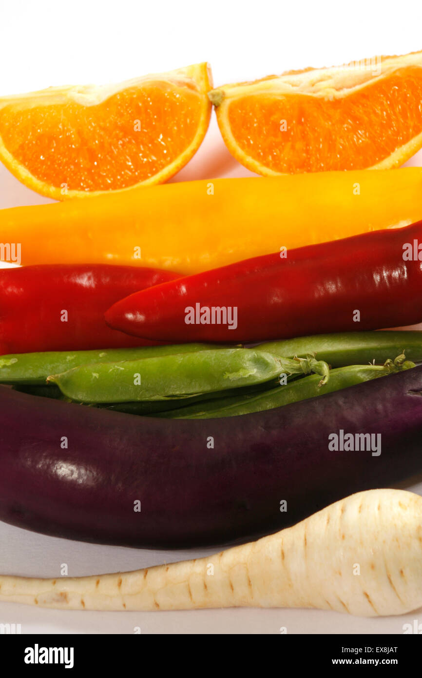 Rainbow Fruit and Vegetables Stock Photo - Alamy