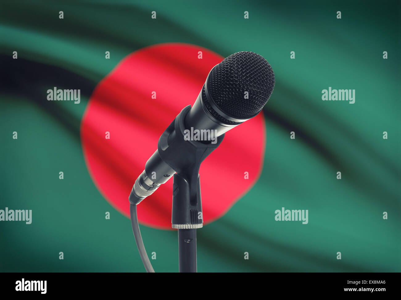 Microphone with national flag on background series - Bangladesh Stock ...