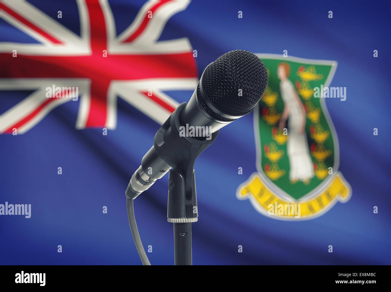 Microphone with national flag on background series - British Virgin ...
