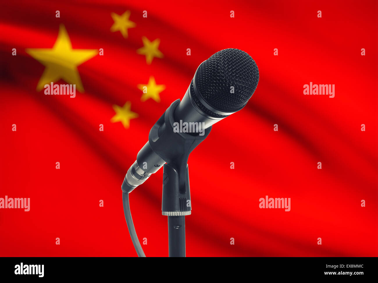 Microphone with national flag on background series - China Stock Photo ...