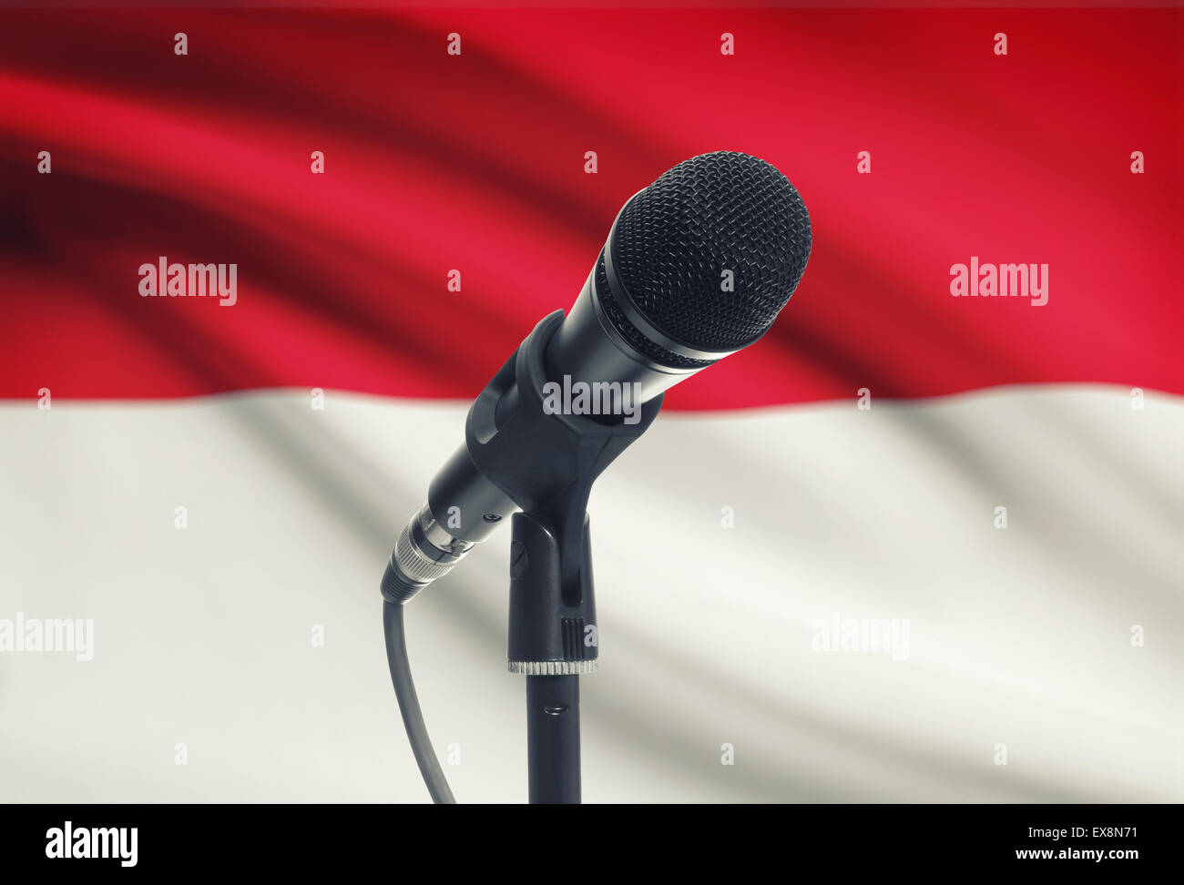 Microphone with national flag on background series - Indonesia Stock ...