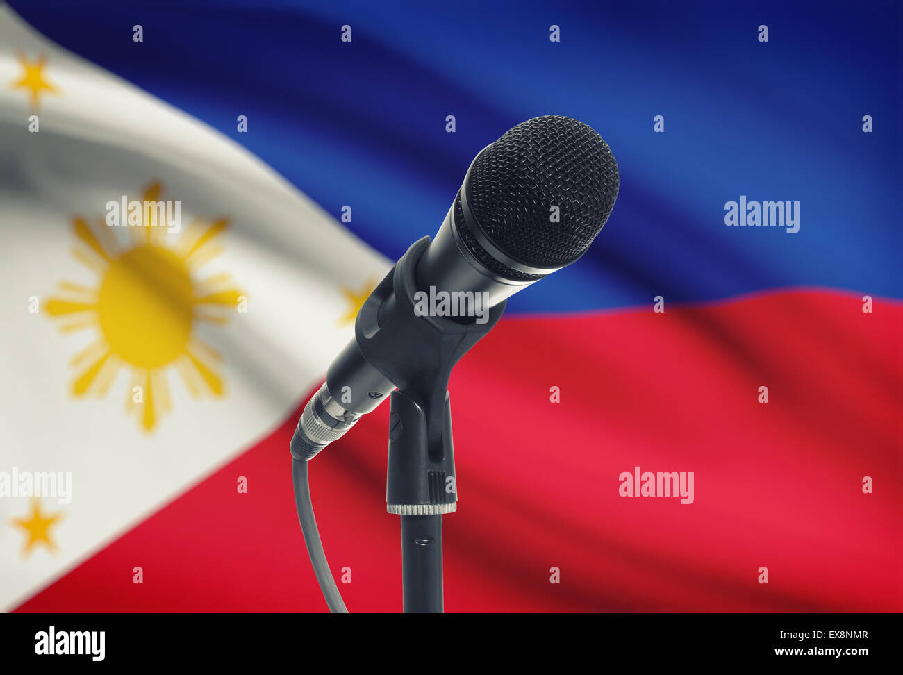Microphone with national flag on background series - Philippines Stock ...