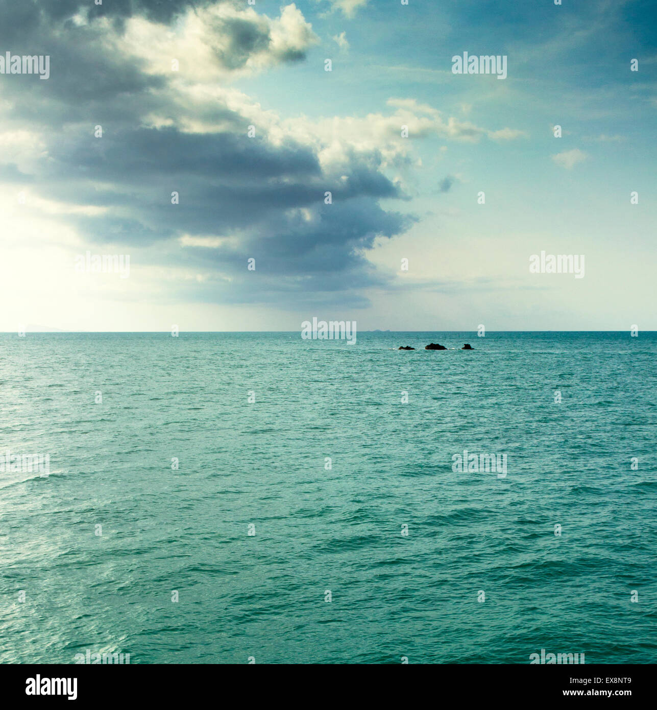 view of clouds above the sea. quiet before the storm in the ocean Stock ...