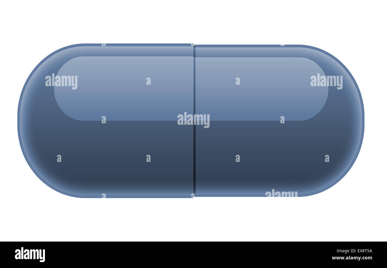 Blue pill isolated on white Stock Photo - Alamy