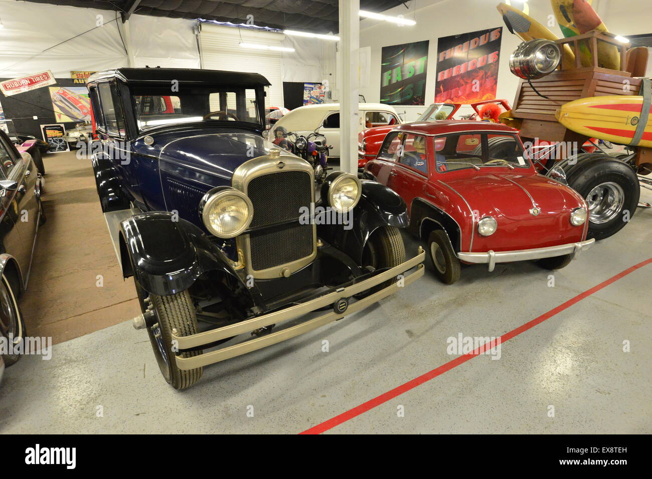 Car props at a museum in America Stock Photo - Alamy