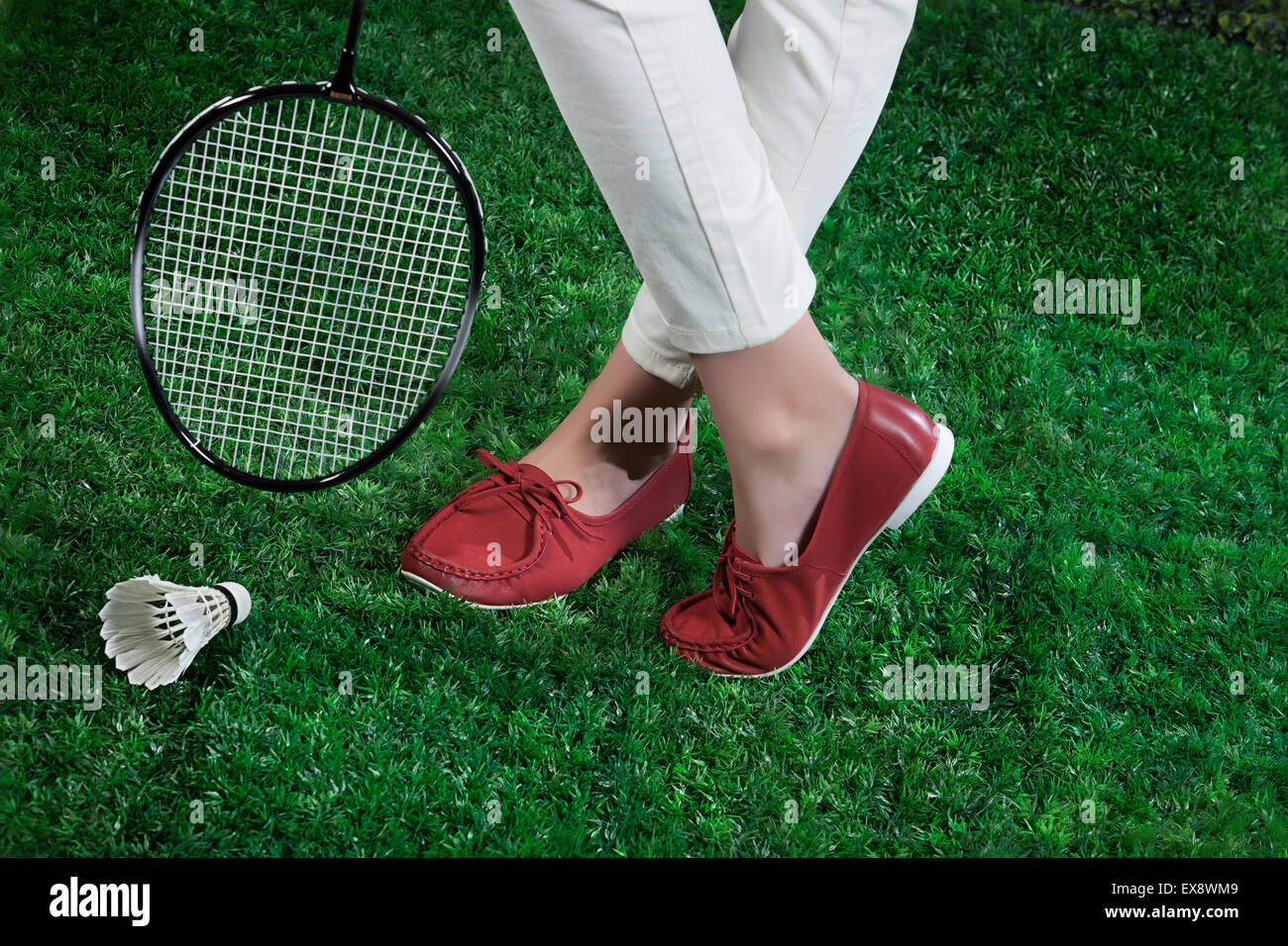 Female play badminton hi-res stock photography and images - Alamy