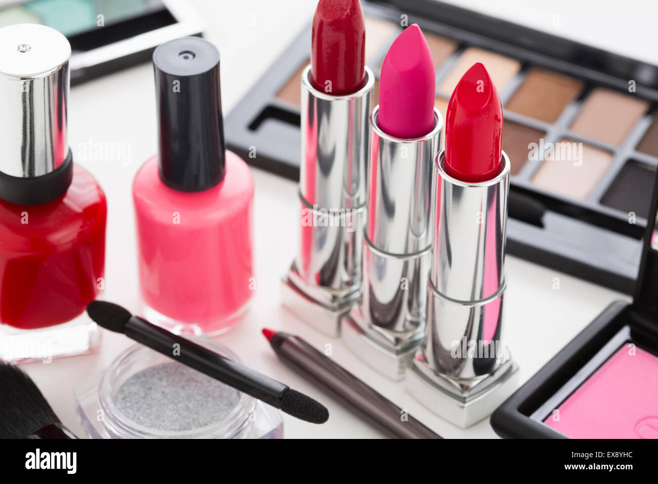 Beauty products on table Stock Photo - Alamy