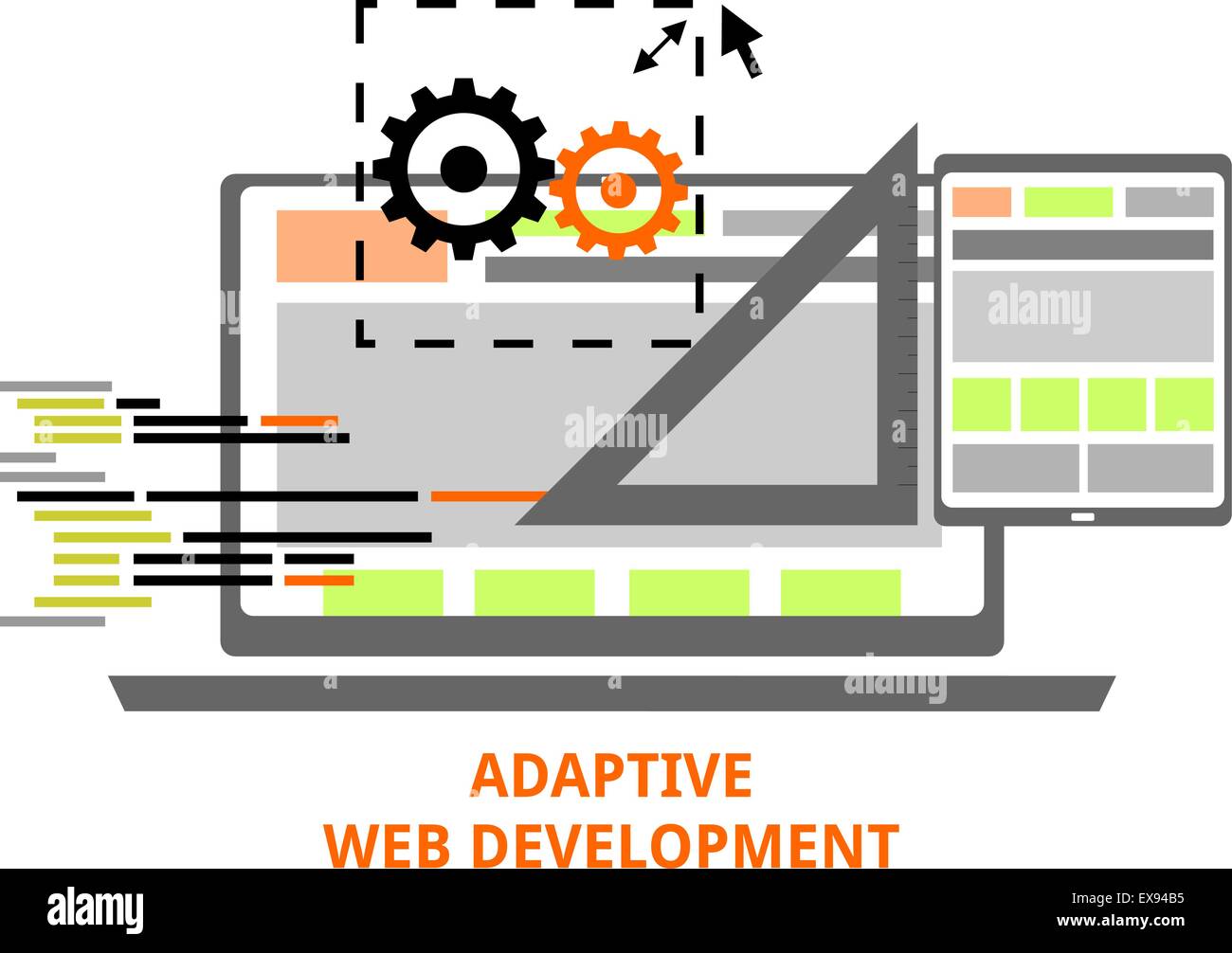 An illustration showing an adaptive web development concept Stock ...