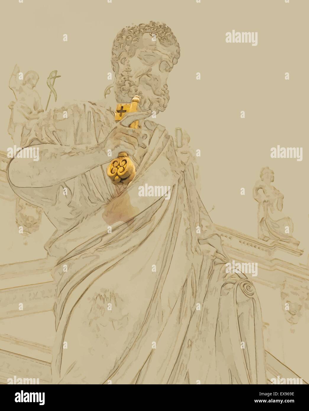 Statue of saint peter Stock Vector Images - Alamy