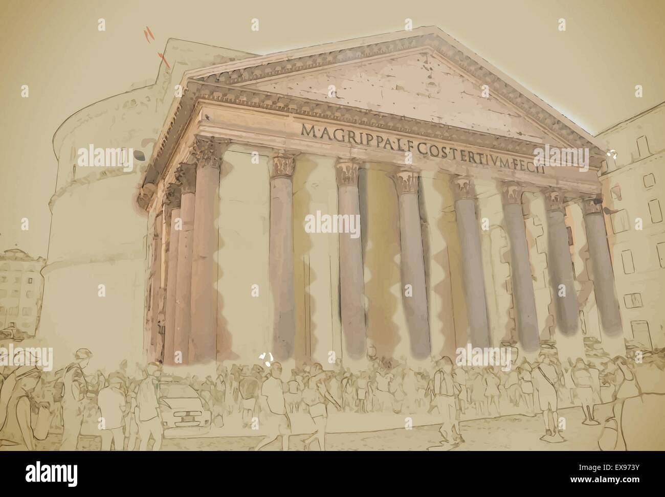 Rome ceiling roman architecture Stock Vector Images - Alamy