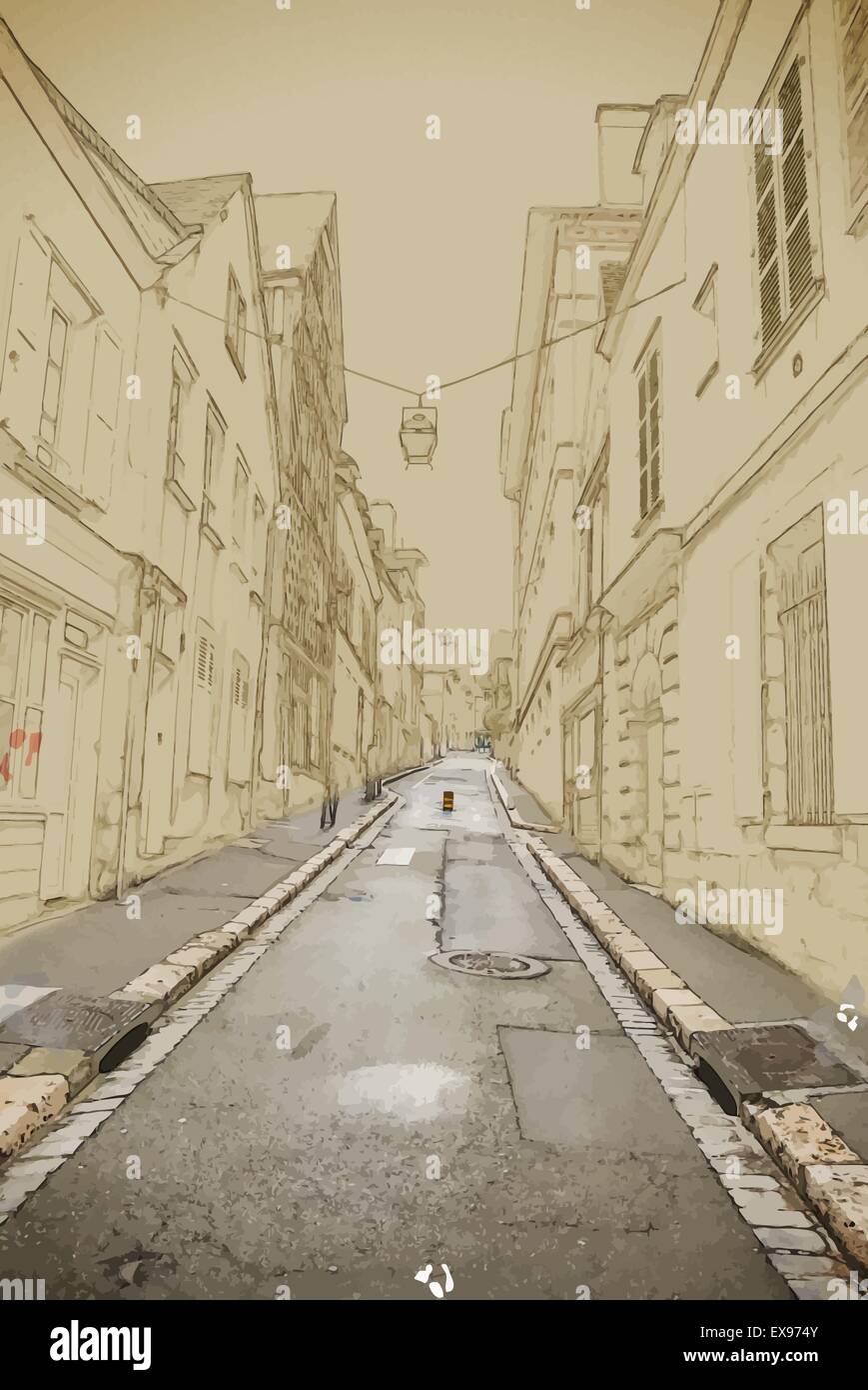 empty Street in old town Stock Vector Image & Art - Alamy