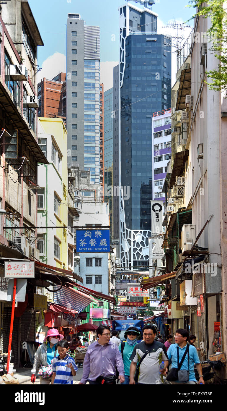 Busy street with advertising signs Mong Kok ( Nathan and Waterloo road ...