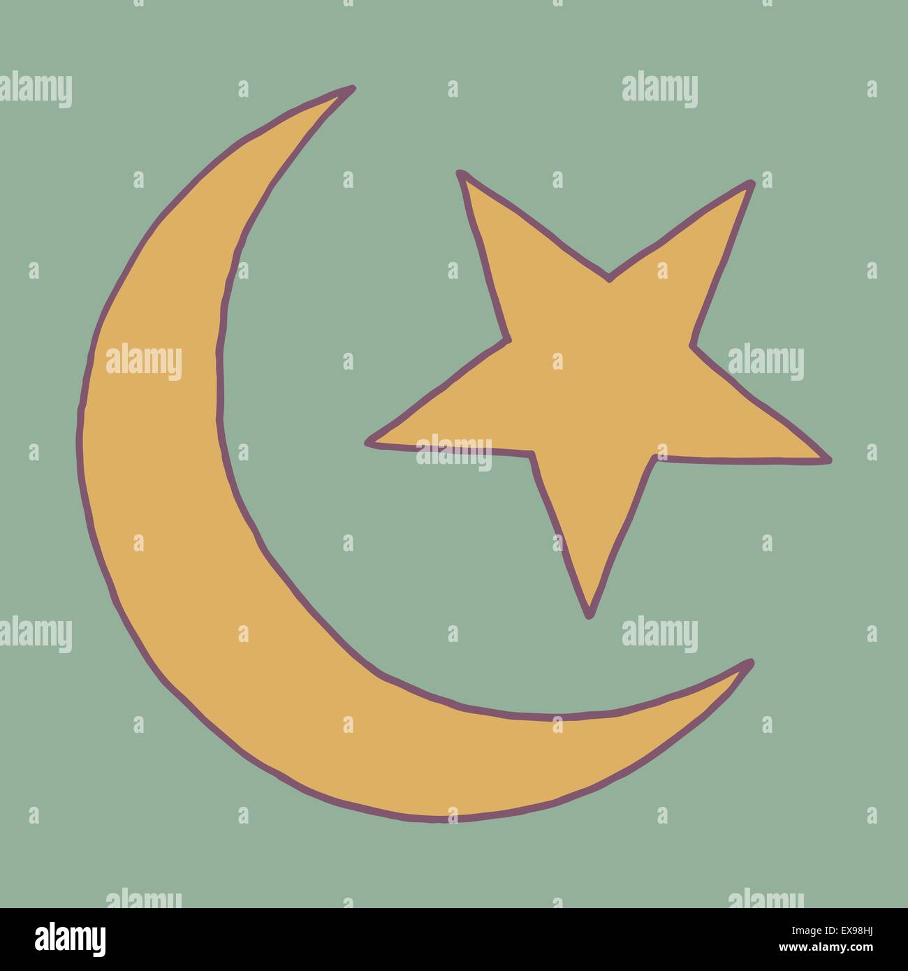 Crescent Islamic symbol. Doodle style Stock Vector Image & Art - Alamy