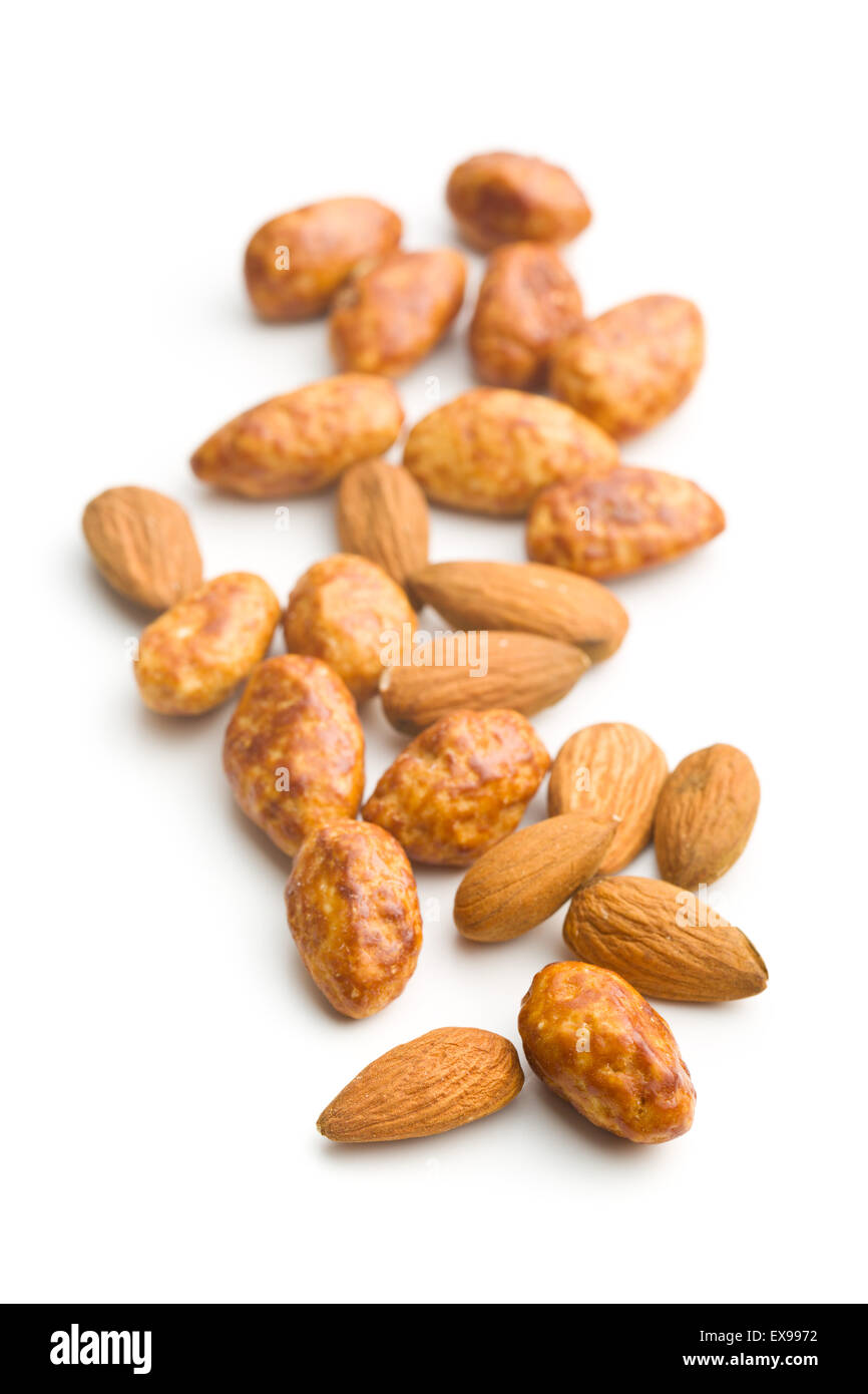 sugared almonds on white background Stock Photo - Alamy