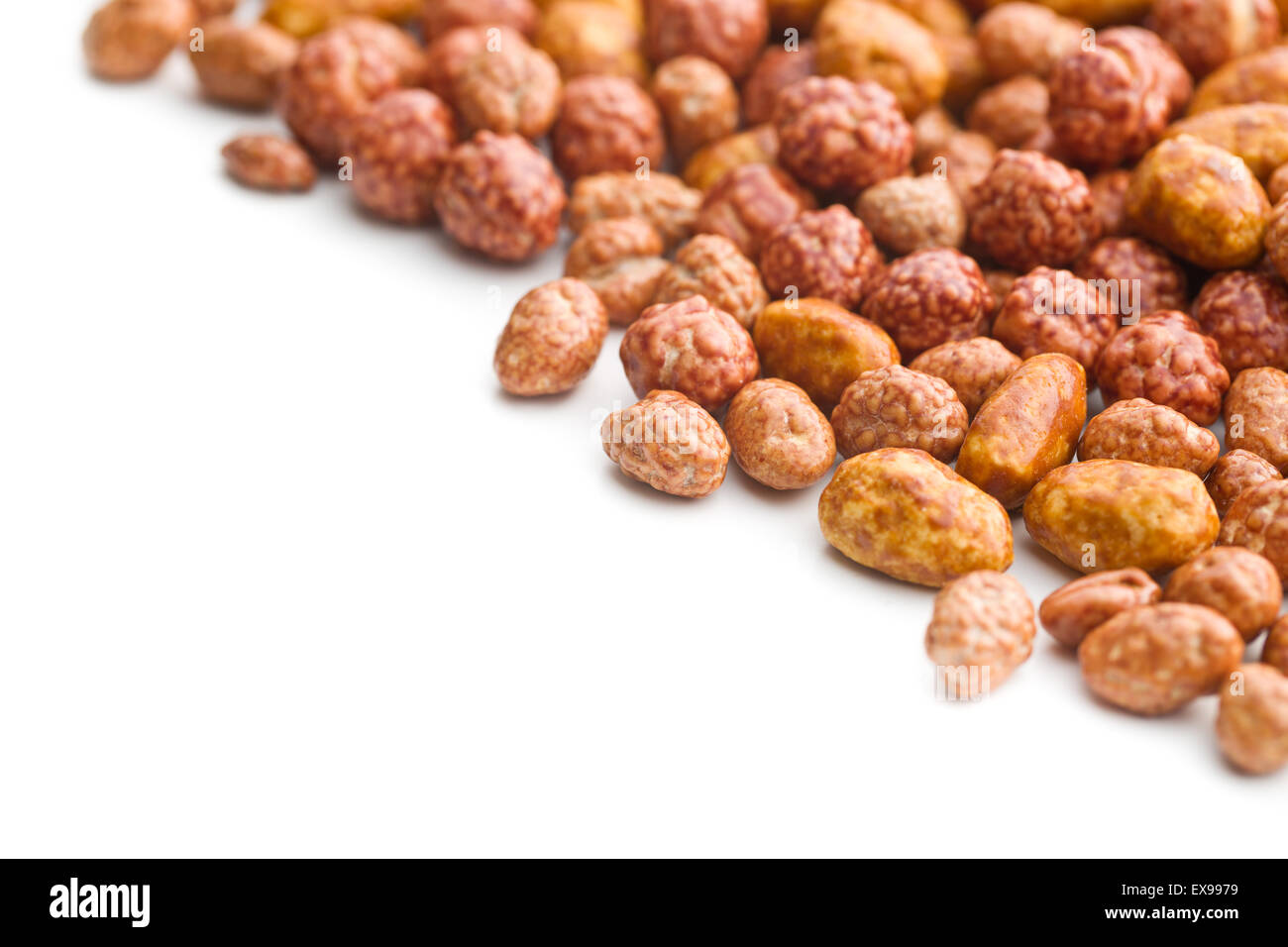 sugared nuts on white background Stock Photo - Alamy