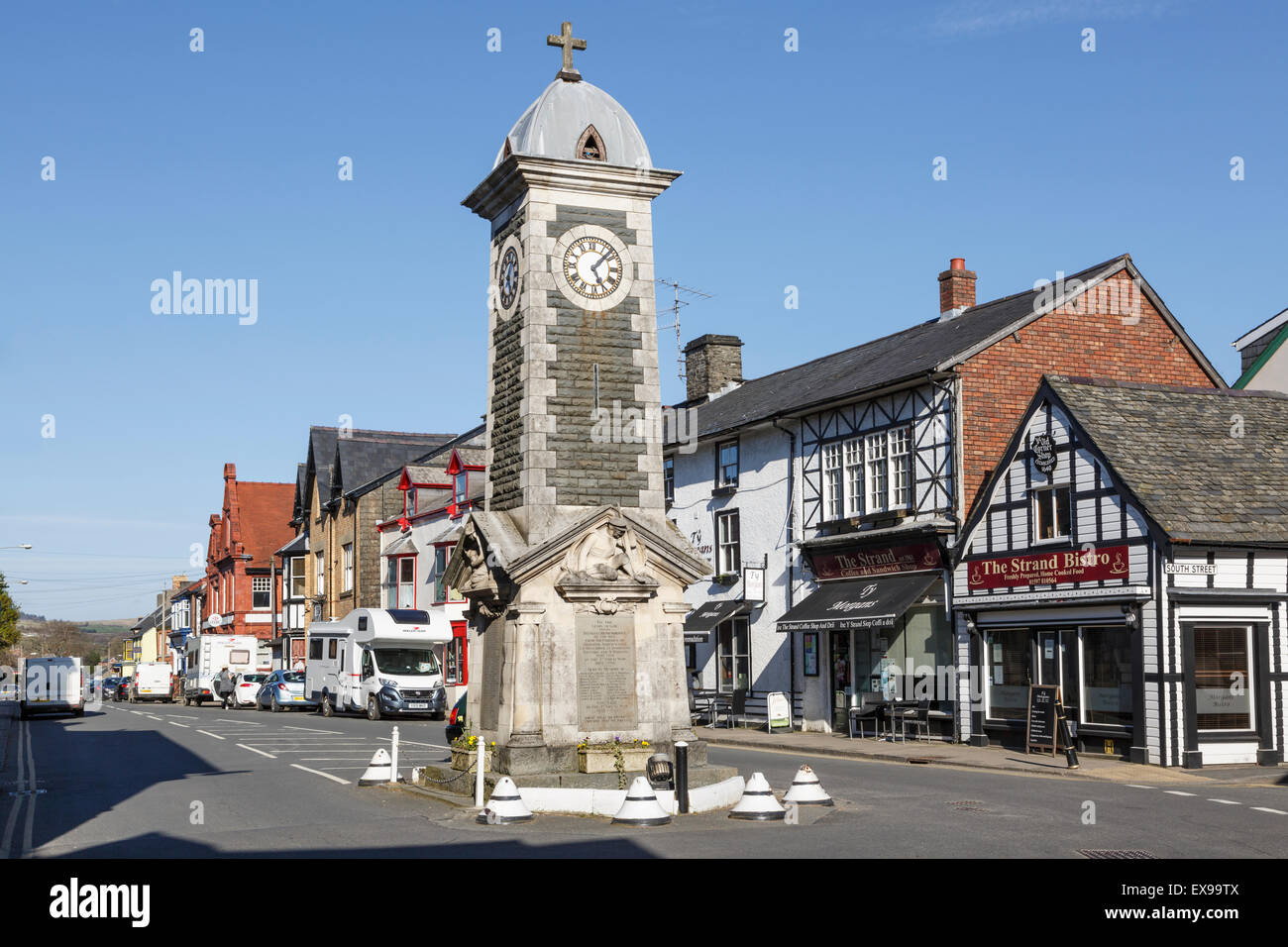 The Clock Tower, Rhayader, Powys, Wales Stock Photo - Alamy