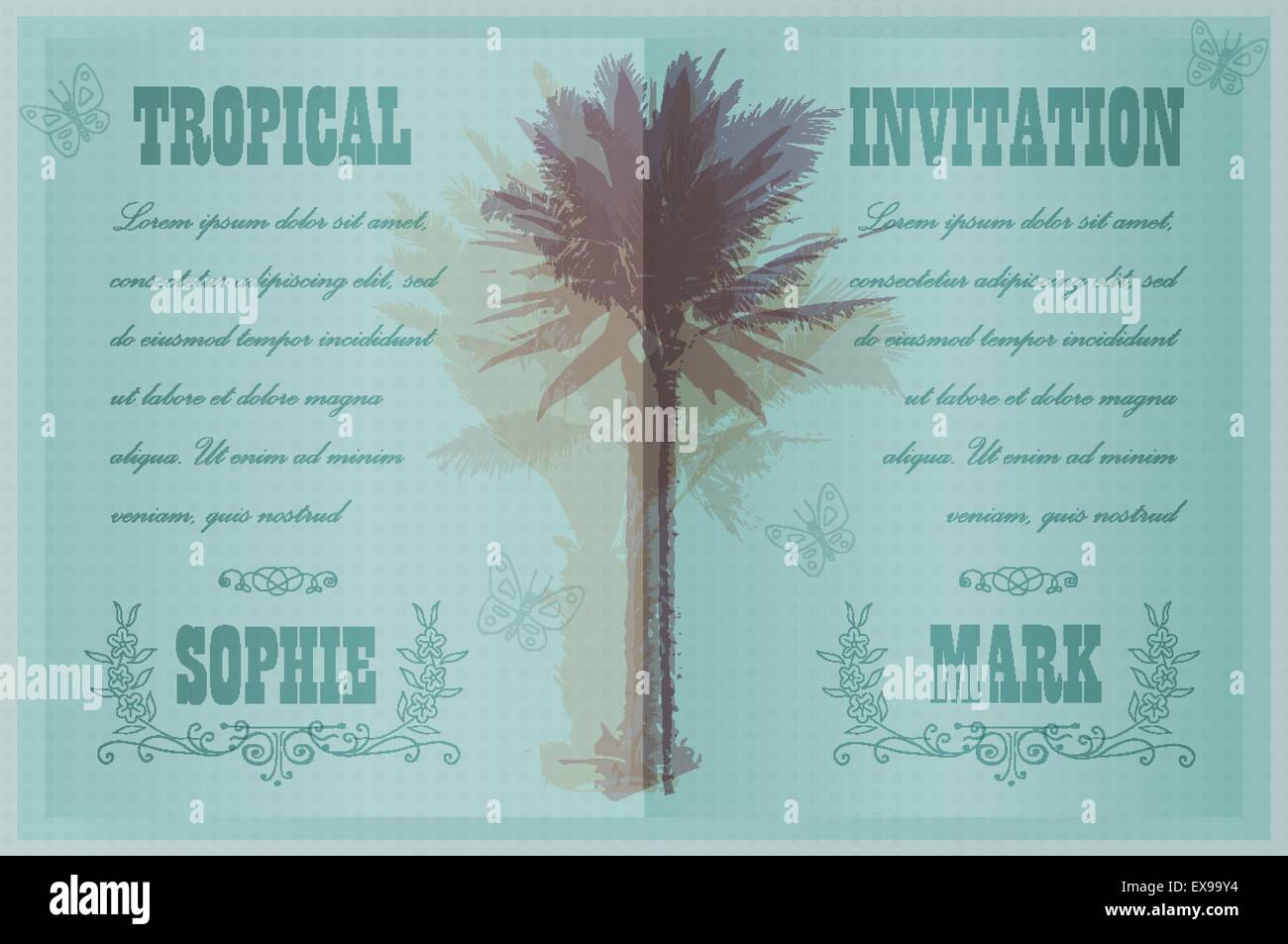 Template with palm trees Stock Vector Image & Art - Alamy