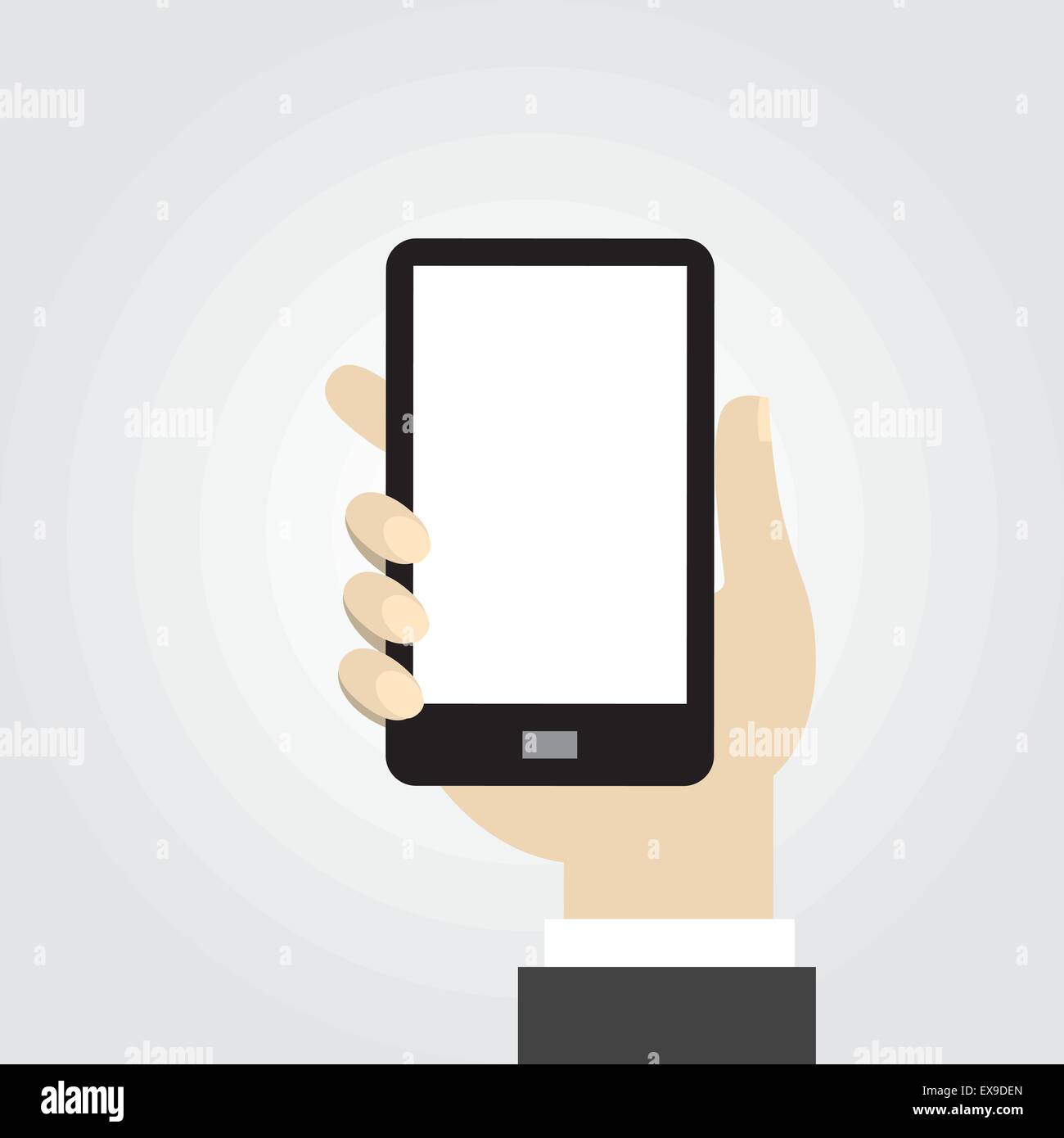 Hand holding mobile phone in flat design style Stock Vector Image & Art ...
