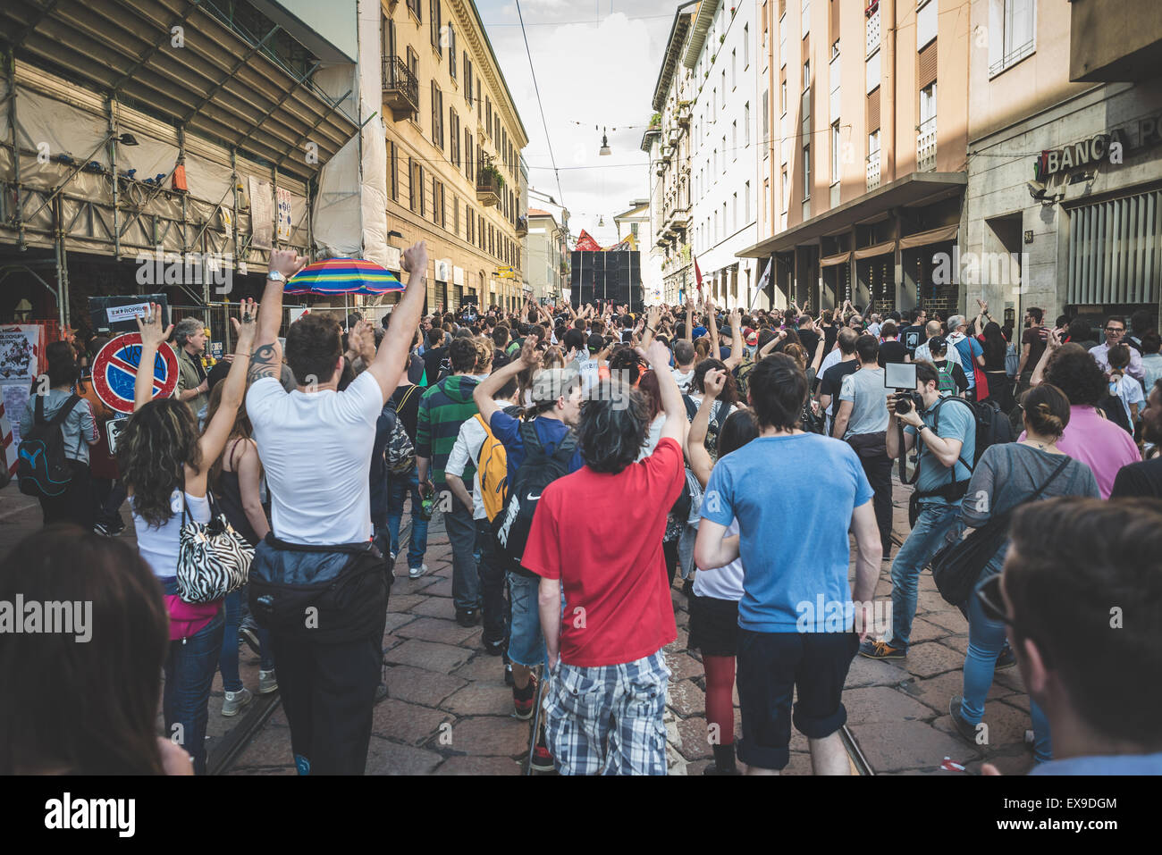 MILAN, ITALY - MAY 1: labor day held in Milan on May 1, 2014. Every ...