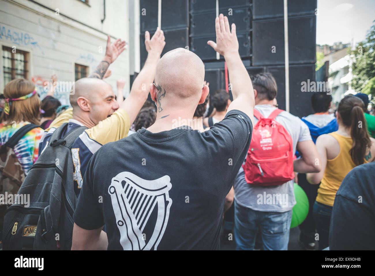 MILAN, ITALY - MAY 1: labor day held in Milan on May 1, 2014. Every ...