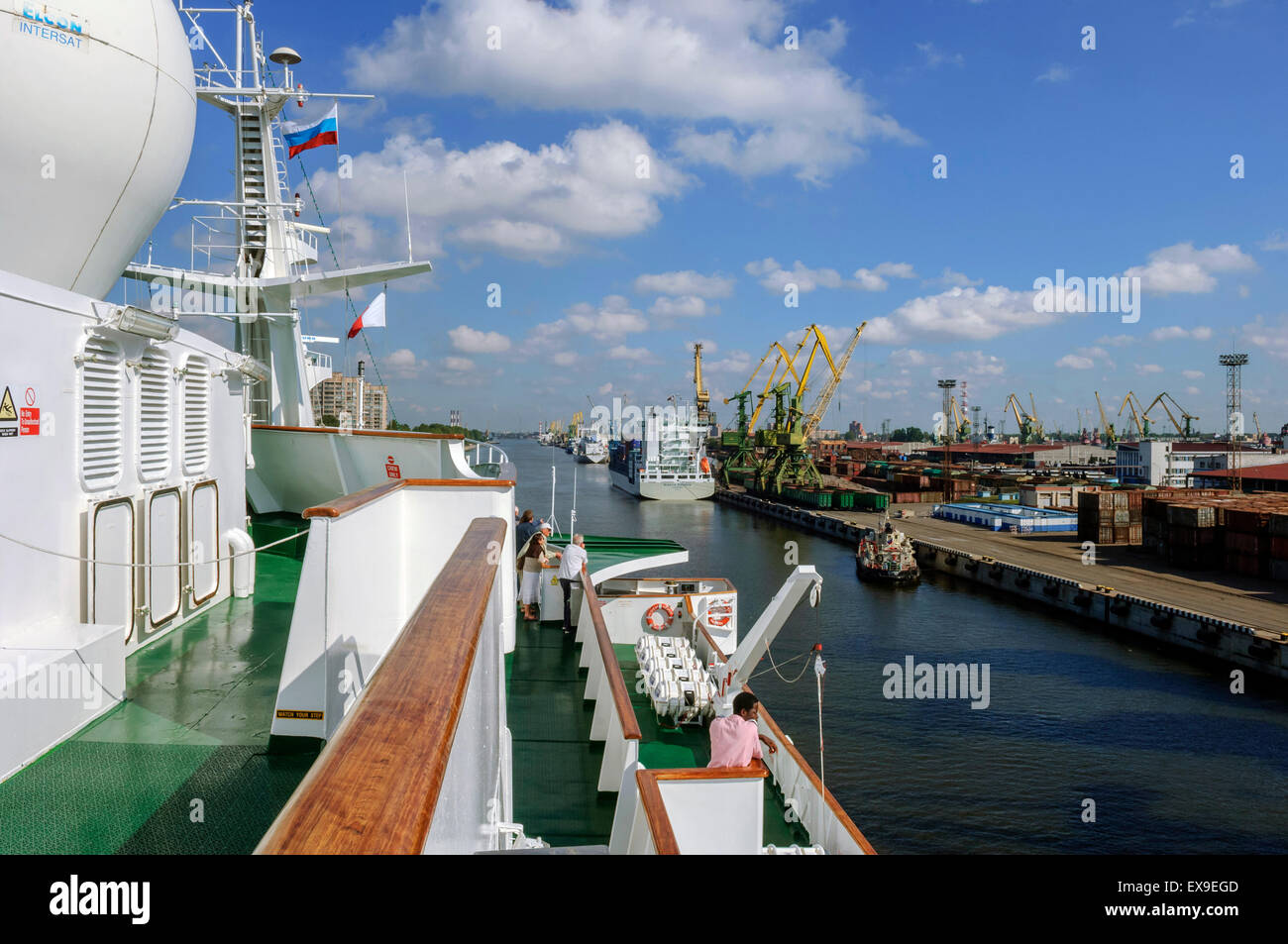 Cruise ship approaching St Petersburg port. Russia Stock Photo - Alamy