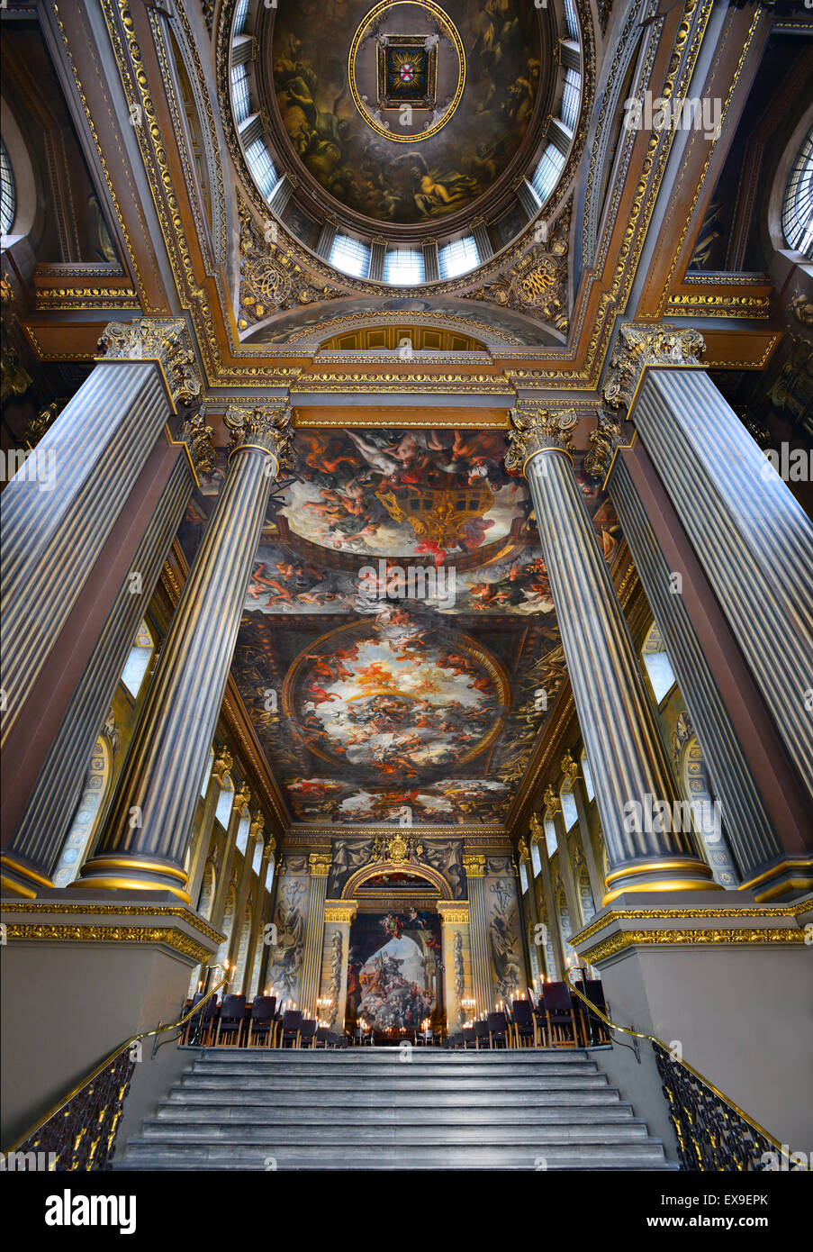 Interior of The Painted Hall, The Old Royal Naval College, Greenwich ...