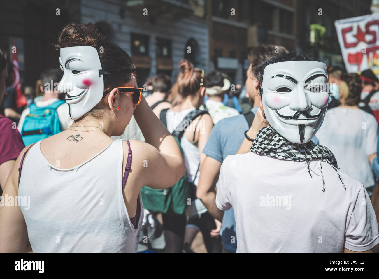 MILAN, ITALY - MAY 1: labor day held in Milan on May 1, 2014. Every ...