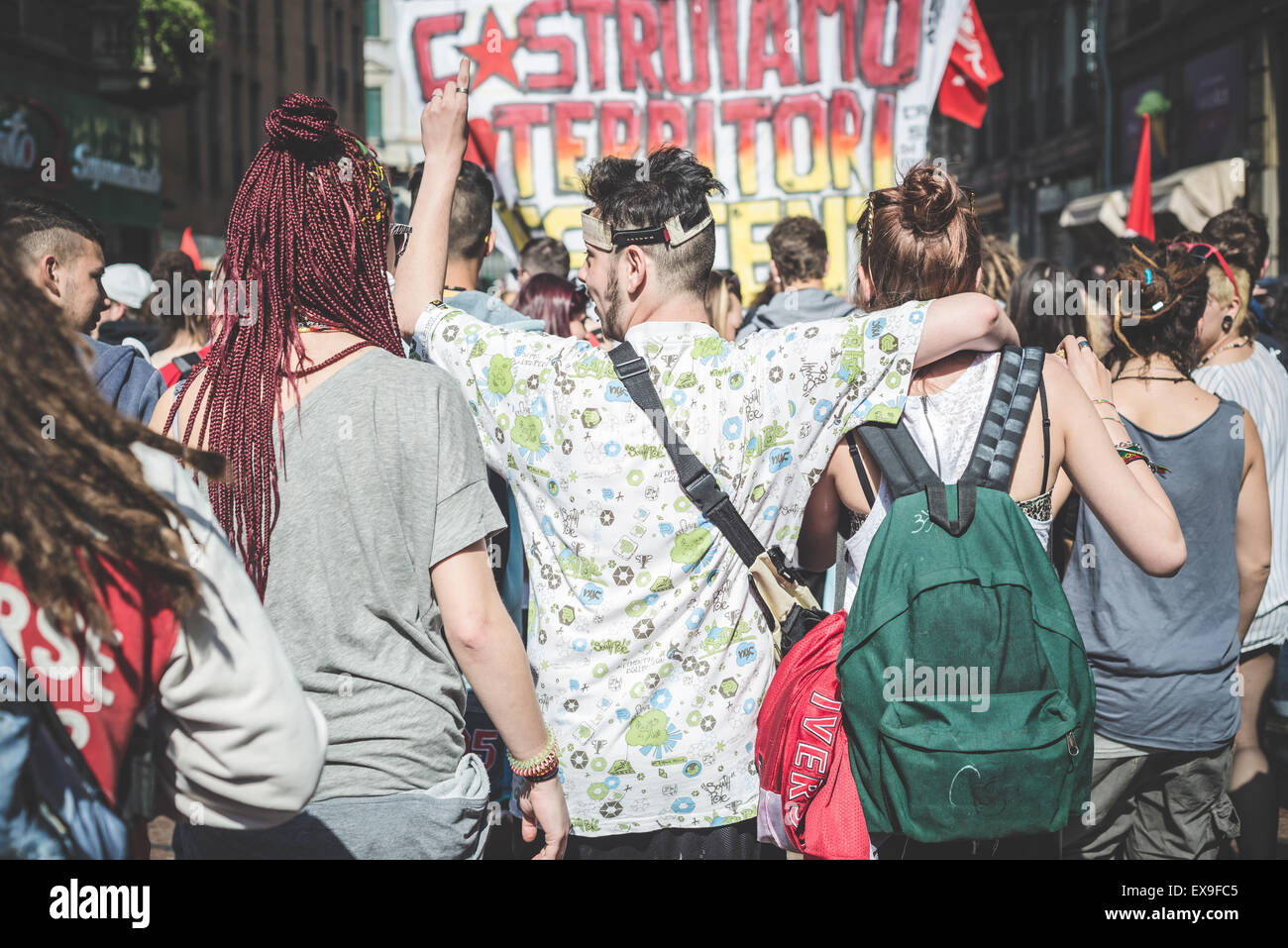 MILAN, ITALY - MAY 1: labor day held in Milan on May 1, 2014. Every ...