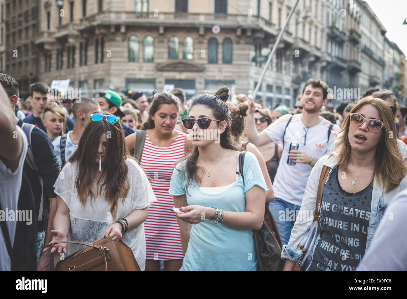 MILAN, ITALY - MAY 1: labor day held in Milan on May 1, 2014. Every ...