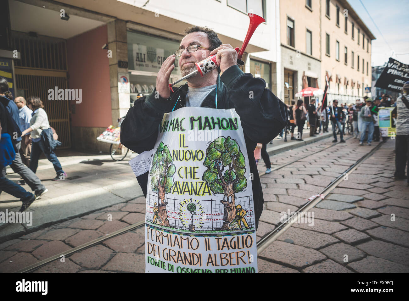 MILAN, ITALY - MAY 1: labor day held in Milan on May 1, 2014. Every ...