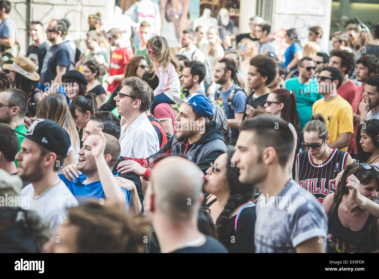 MILAN, ITALY - MAY 1: labor day held in Milan on May 1, 2014. Every ...