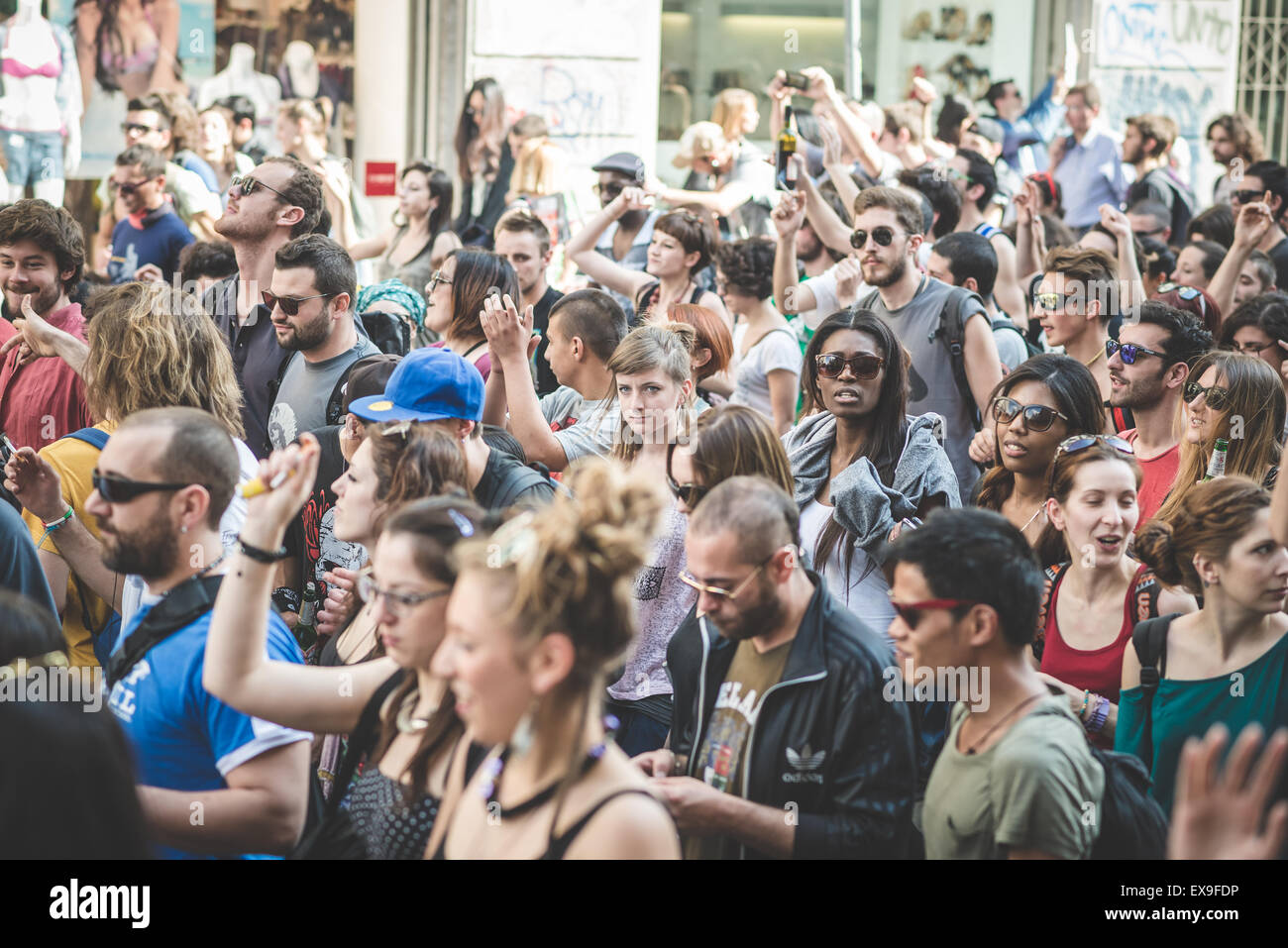 MILAN, ITALY - MAY 1: labor day held in Milan on May 1, 2014. Every ...