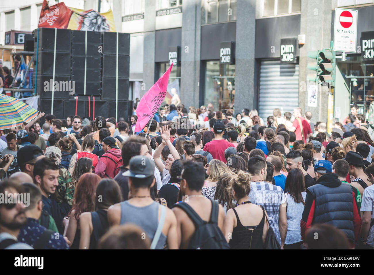 MILAN, ITALY - MAY 1: labor day held in Milan on May 1, 2014. Every ...