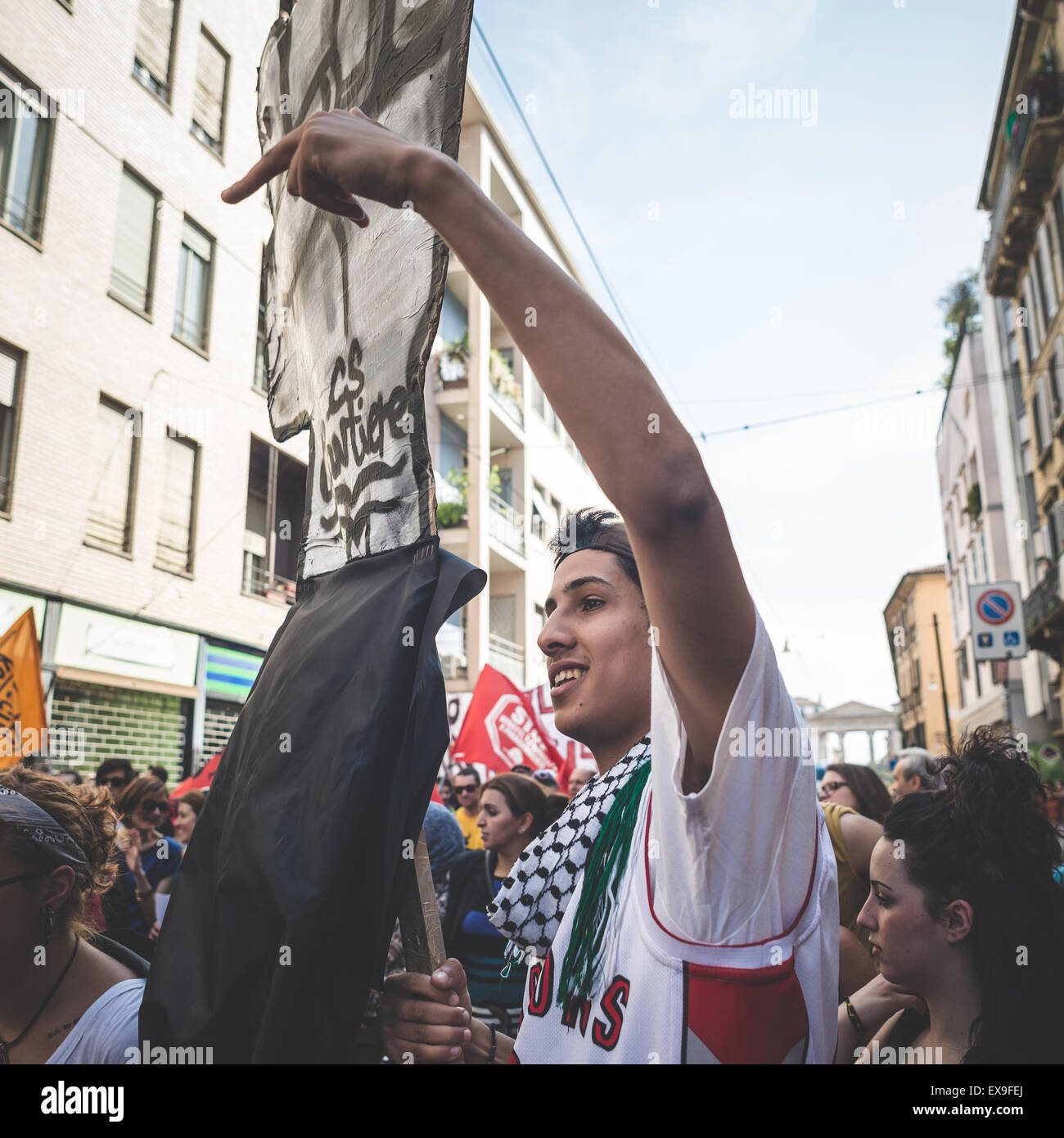 MILAN, ITALY - MAY 1: labor day held in Milan on May 1, 2014. Every ...