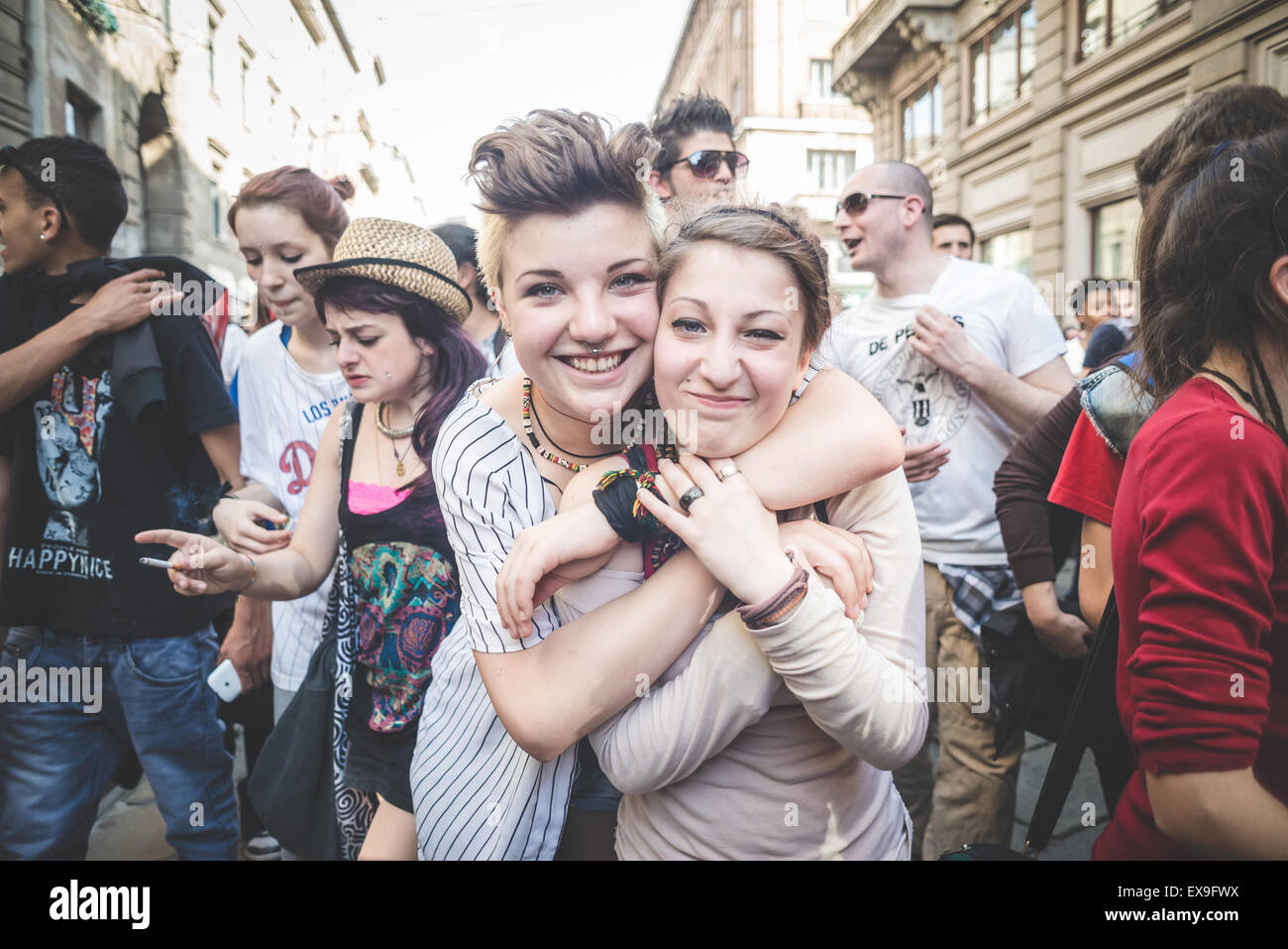 MILAN, ITALY - MAY 1: labor day held in Milan on May 1, 2014. Every ...