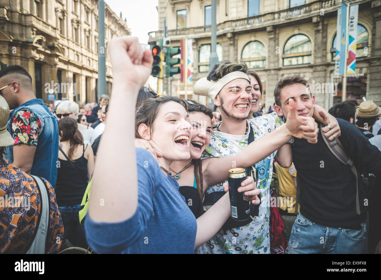 MILAN, ITALY - MAY 1: labor day held in Milan on May 1, 2014. Every ...
