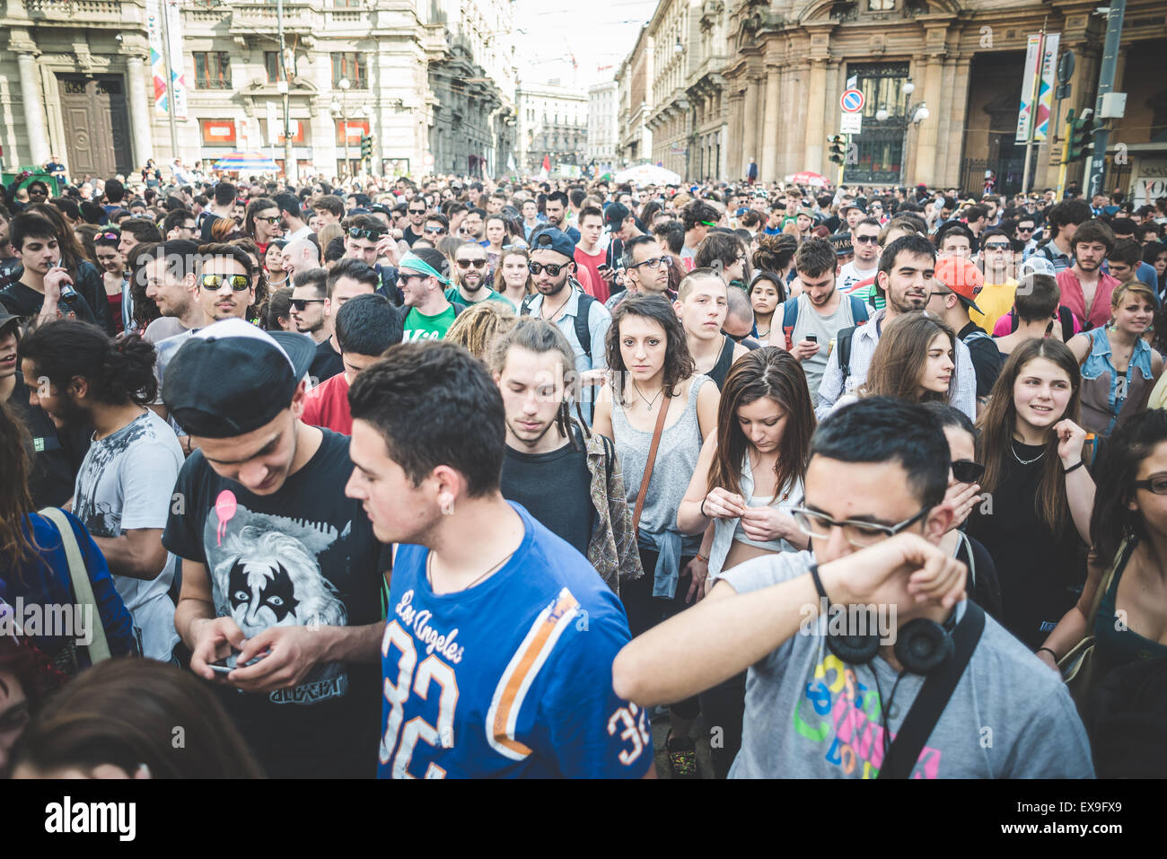 MILAN, ITALY - MAY 1: labor day held in Milan on May 1, 2014. Every ...