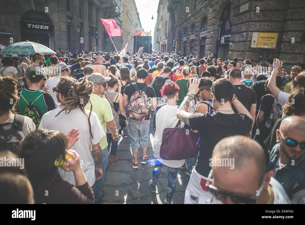 MILAN, ITALY - MAY 1: labor day held in Milan on May 1, 2014. Every ...