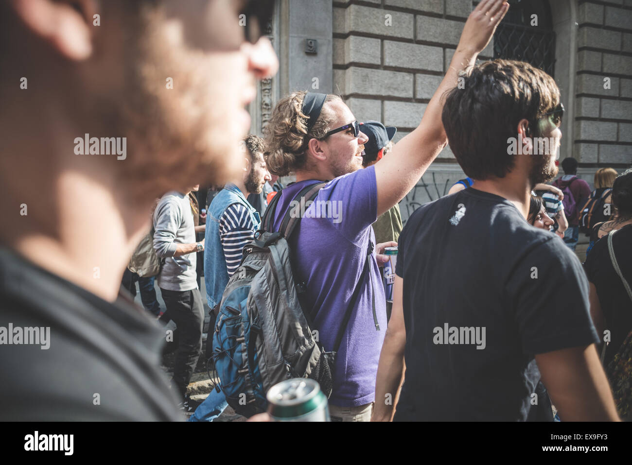 MILAN, ITALY - MAY 1: labor day held in Milan on May 1, 2014. Every ...