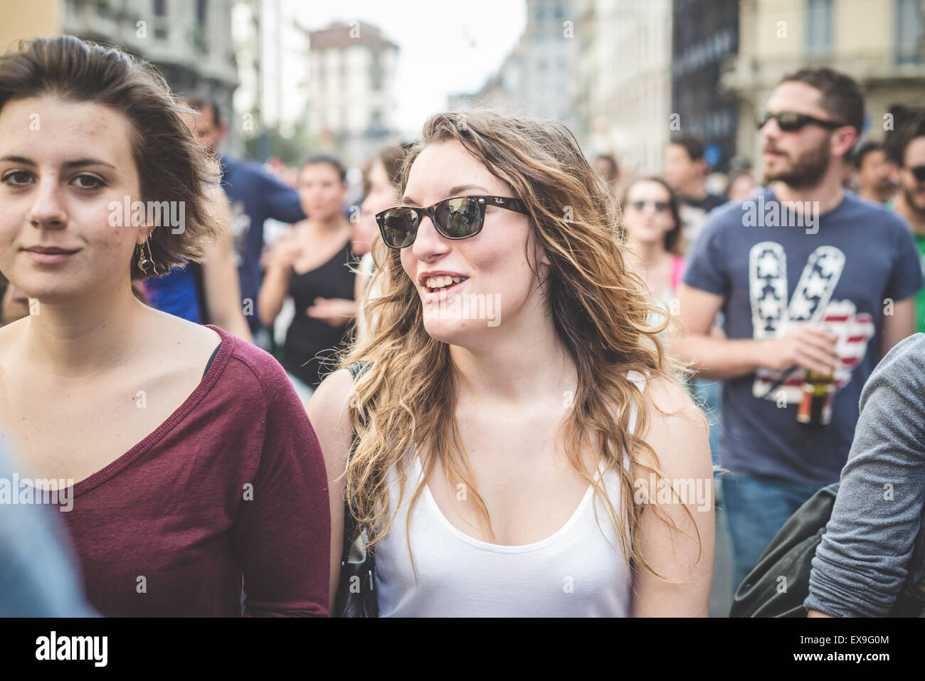 MILAN, ITALY - MAY 1: labor day held in Milan on May 1, 2014. Every ...