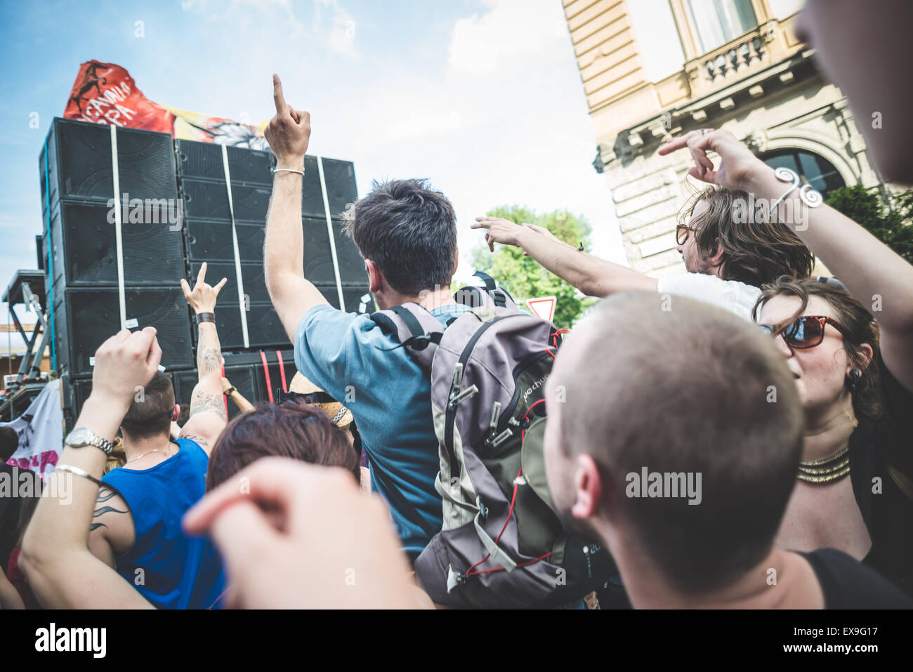 MILAN, ITALY - MAY 1: labor day held in Milan on May 1, 2014. Every ...