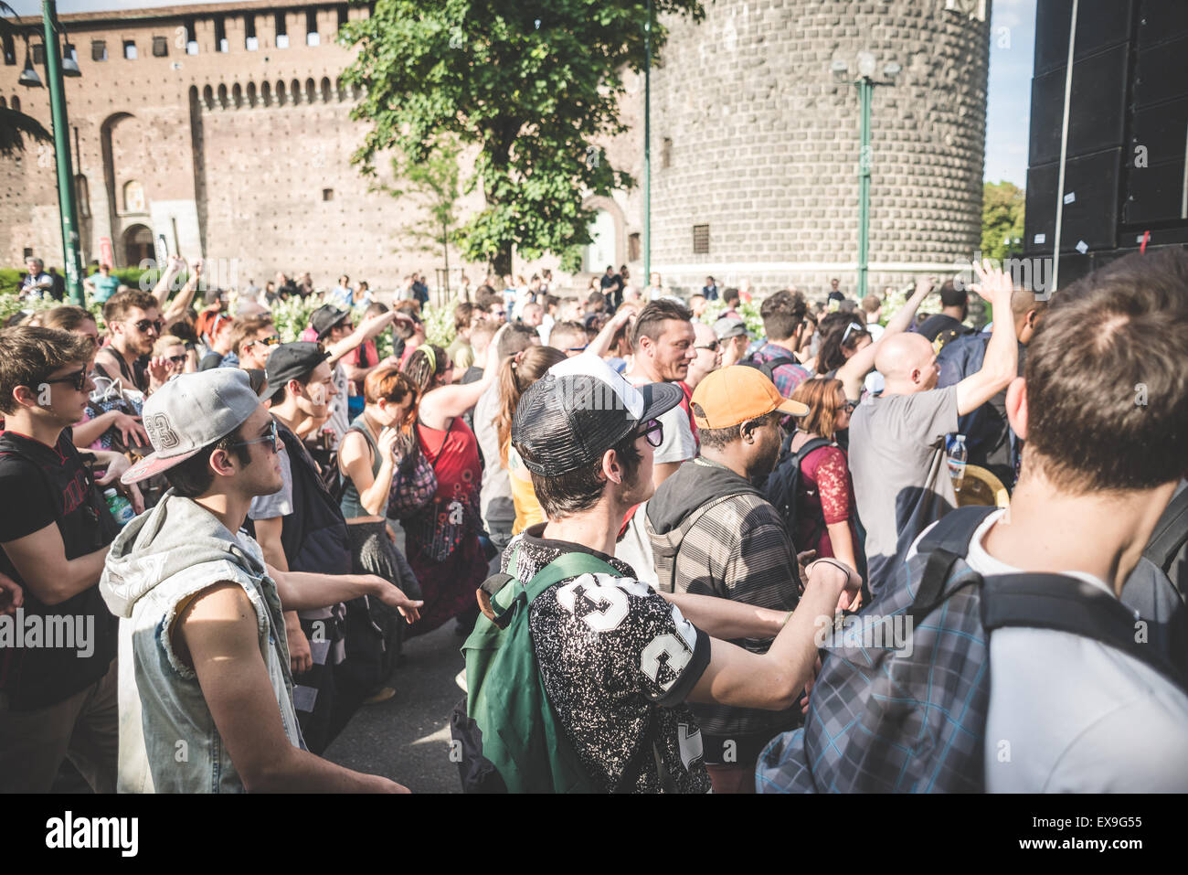 MILAN, ITALY - MAY 1: labor day held in Milan on May 1, 2014. Every ...