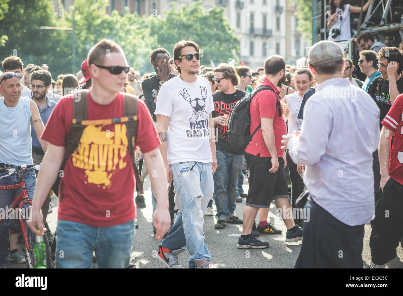 MILAN, ITALY - MAY 1: labor day held in Milan on May 1, 2014. Every ...